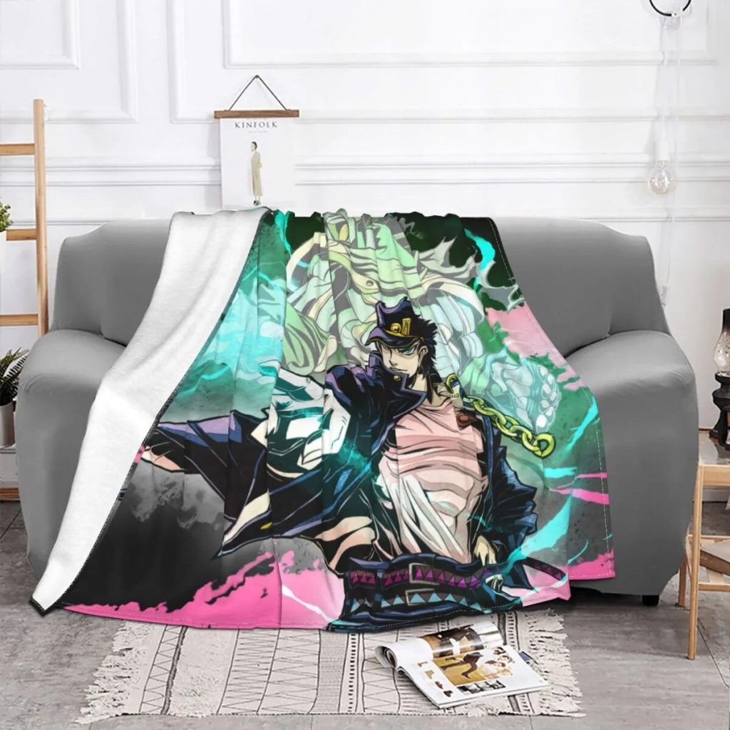 Kujo Jotaro Jojo's Bizarre Adventure Chart-topper Throw Blanket | JoJo ...