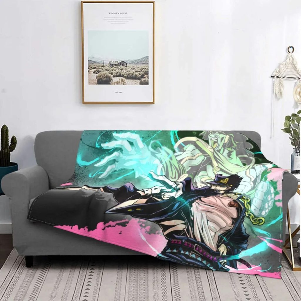 Kujo Jotaro Jojo's Bizarre Adventure Chart-topper Throw Blanket | JoJo ...